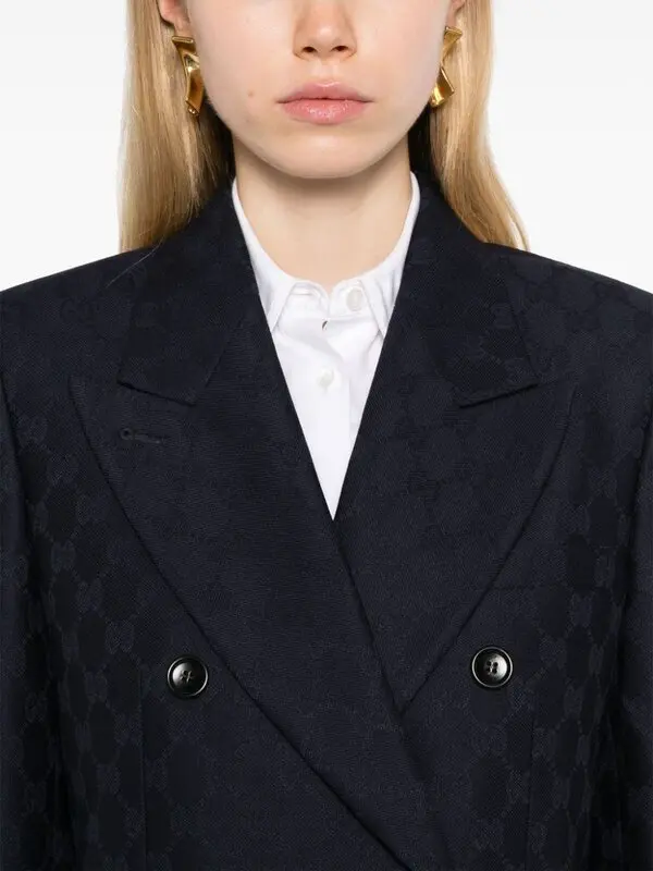 Gucci Gg Jacquard Wool Blazer