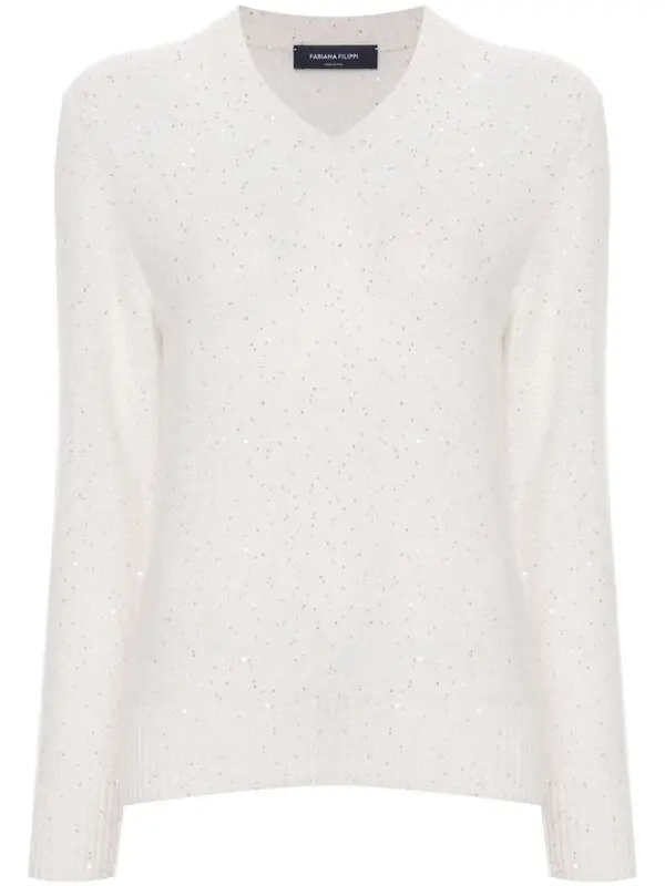 Fabiana Filippi Sequinned Sweater - White