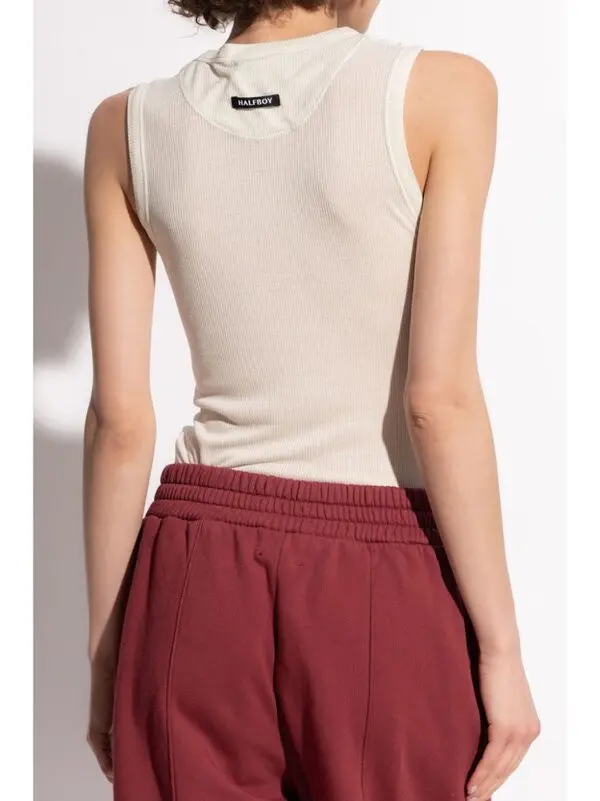 HALFBOY Logo-patch Top - Neutrals