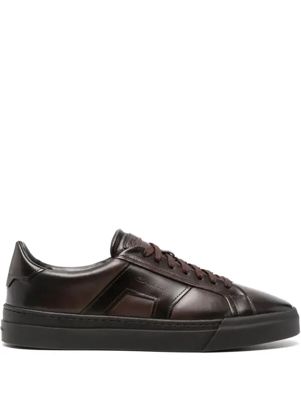 Santoni Logo-debossed Sneakers - Brown