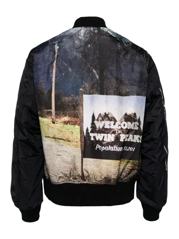 Undercoverism Twin Peaks' Printed Bomber Jacket In Black - 87% Off
