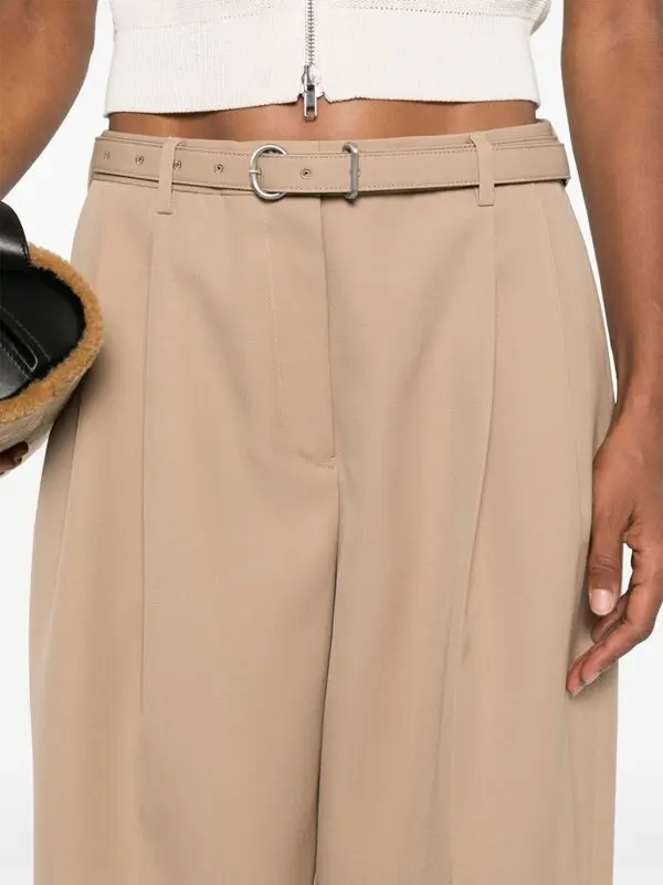 JIL SANDER Belted Wide Leg Trousers