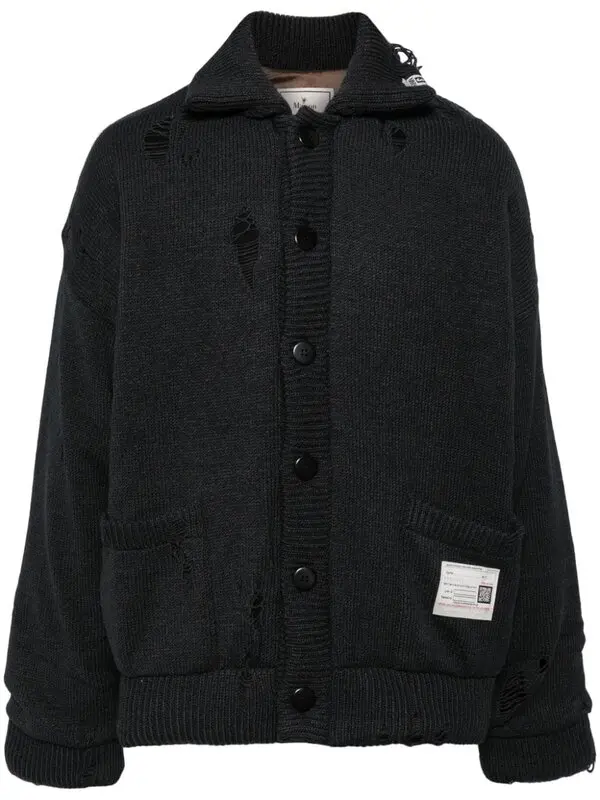 Mihara Yasuhiro Distressed Wool-blend Cardigan