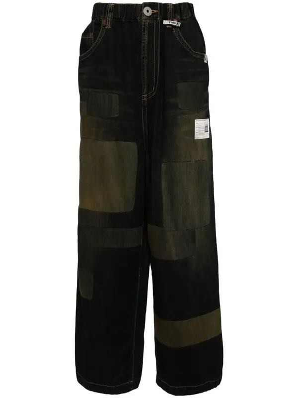 Mihara Yasuhiro Patchwork Denim Jeans - Blue