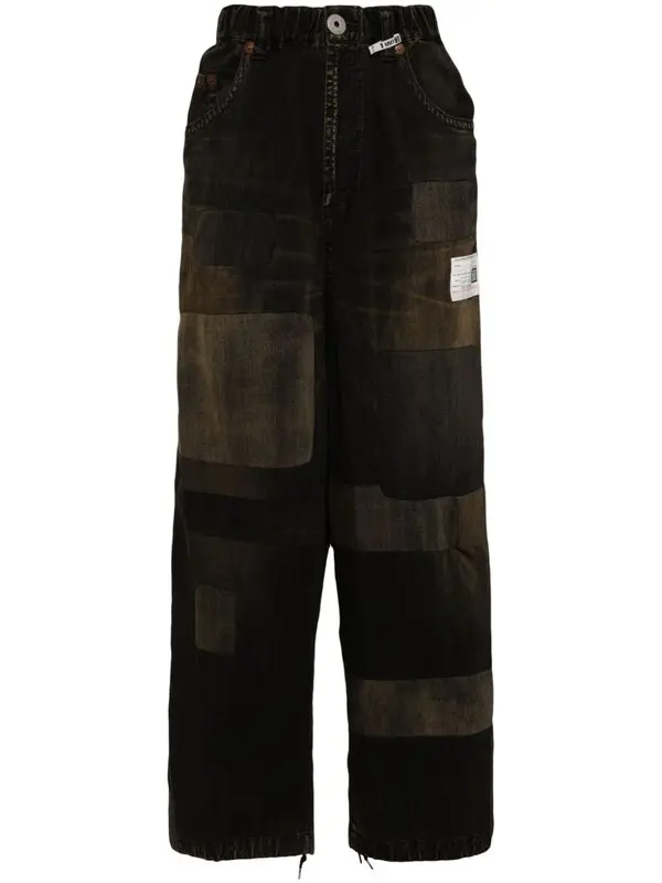 Mihara Yasuhiro Patchwork Denim Jeans - Black