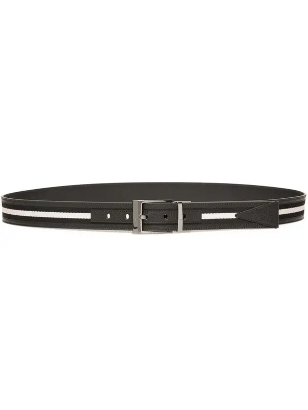 Bally Logo Engraved Buckle Belt - Black