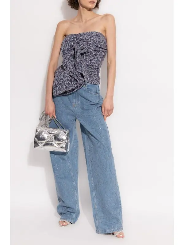 ROTATE BY BIRGER CHRISTENSEN Ruched Strapless Top