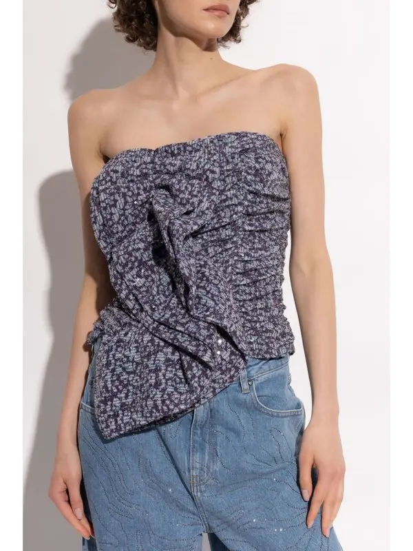 ROTATE BY BIRGER CHRISTENSEN Ruched Strapless Top