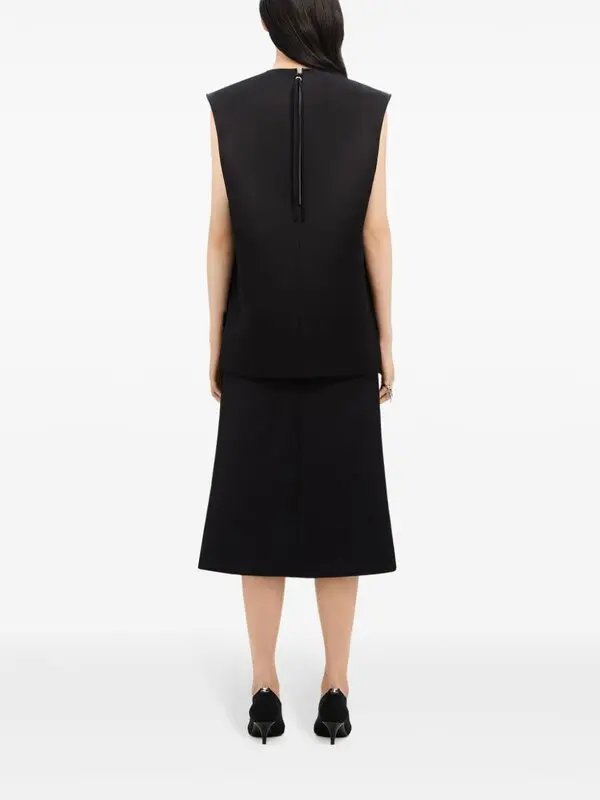 COURREGES Zip-detail Satin Midi Skirt