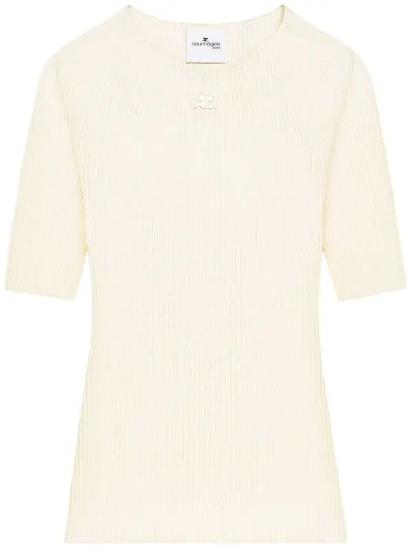 COURREGES Solar Ribbed Sweater - White