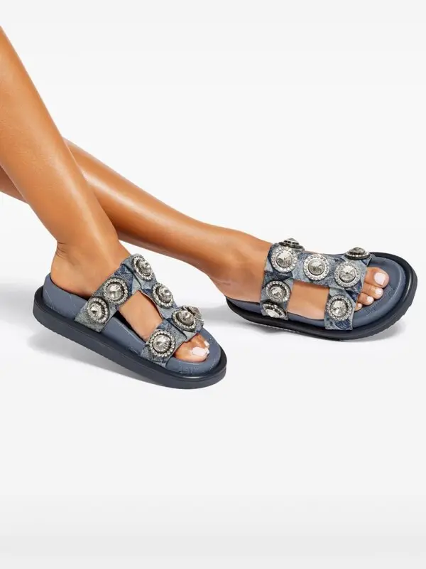 Kurt Geiger Orson Crystal Denim Sandals