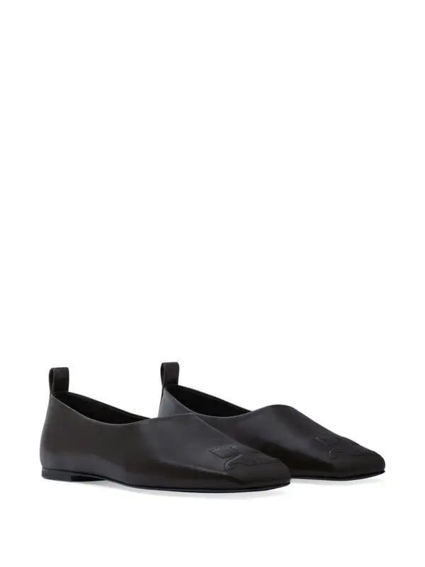 COURREGES Minimal Leather Loafers - Black