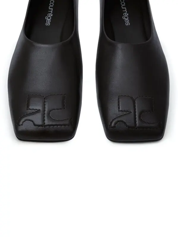 COURREGES Minimal Leather Loafers - Black