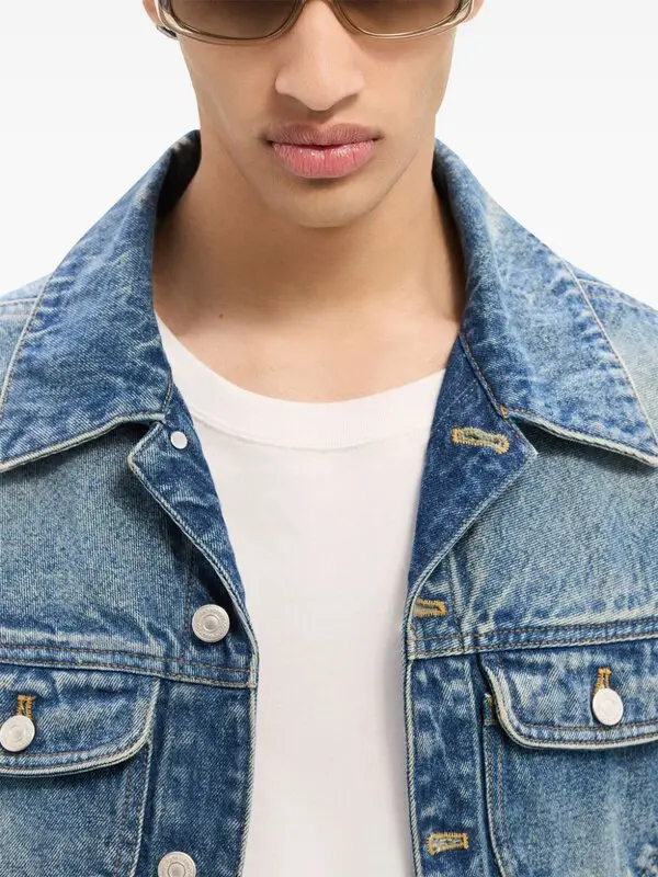 COURREGES Logo-patch Denim Jacket - Blue