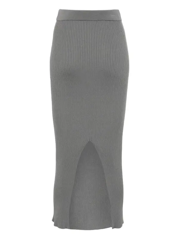 Mrz Ribbed-Knit Midi Skirt In Grey - 26% Off | Editorialist