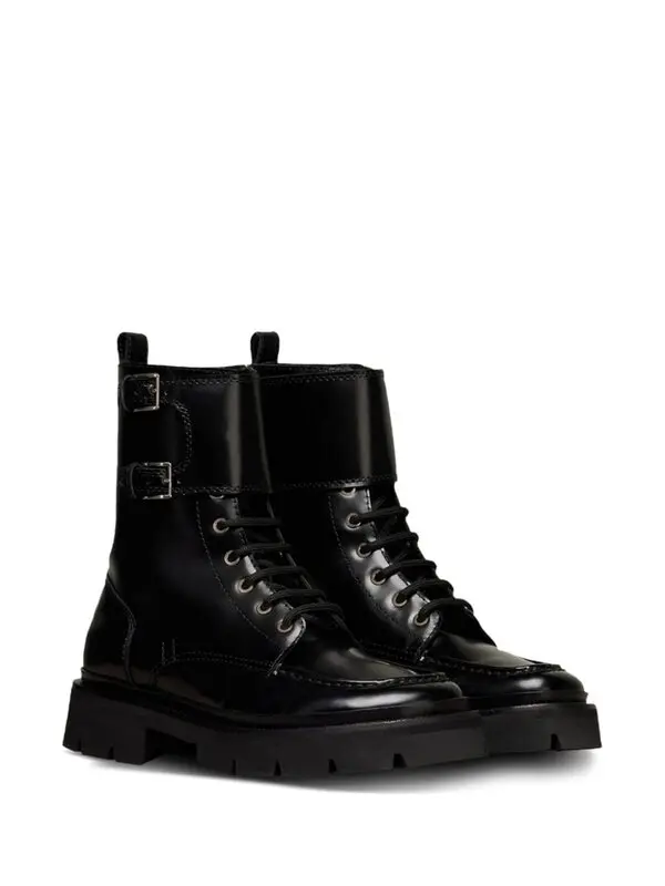 Ami Double-buckle Leather Boots