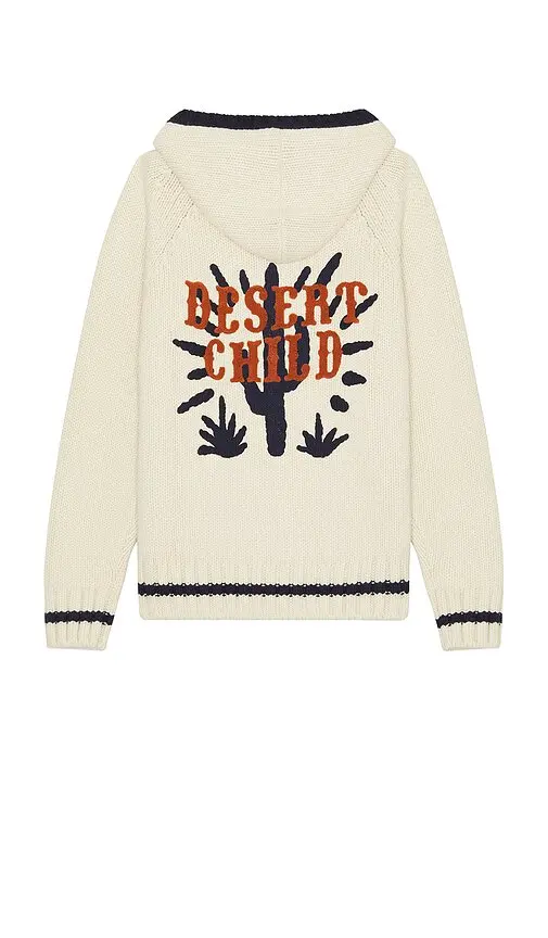 After Pray Cowichan Zip Up Knit Hoodie In White In Ivory - 30% Off 
