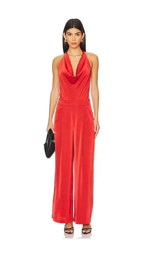 WeWoreWhat Halter Jumpsuit - Vibrant Red