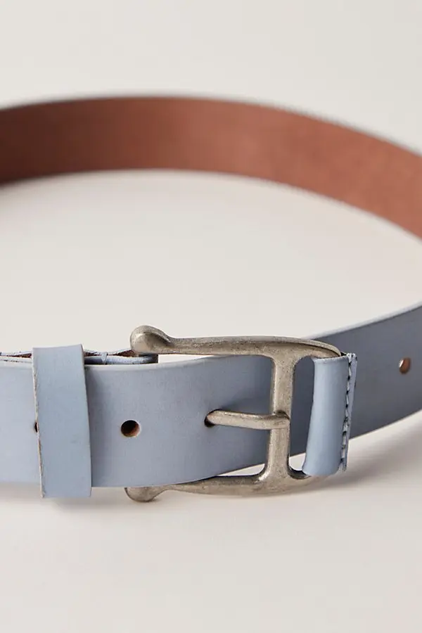 Free People Carraway Leather Belt - Chambray