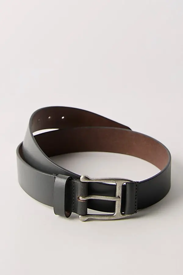 Free People Carraway Leather Belt - Gravel Rock