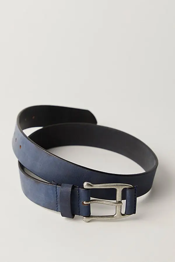 Free People Carraway Leather Belt - Navy Baby