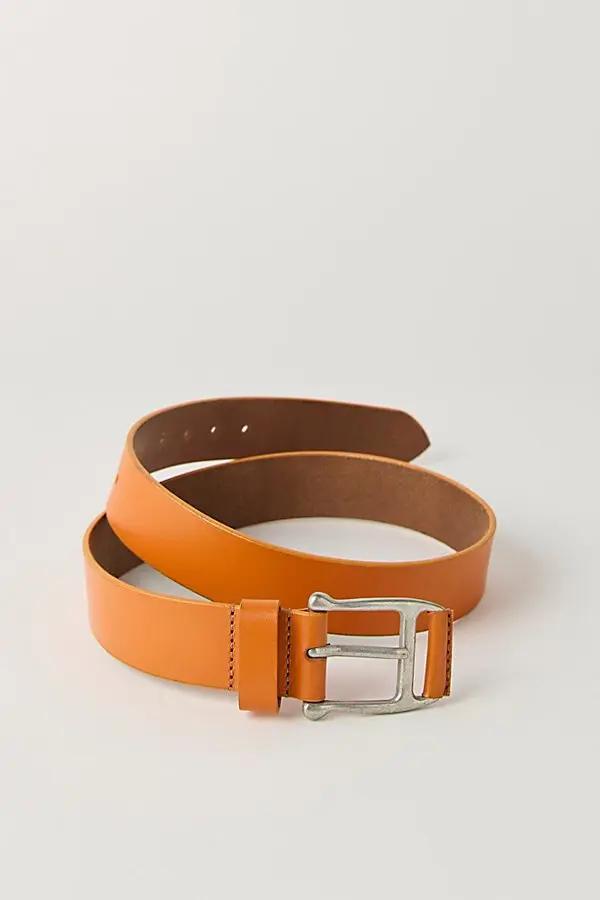 Free People Carraway Leather Belt - Orange Peel