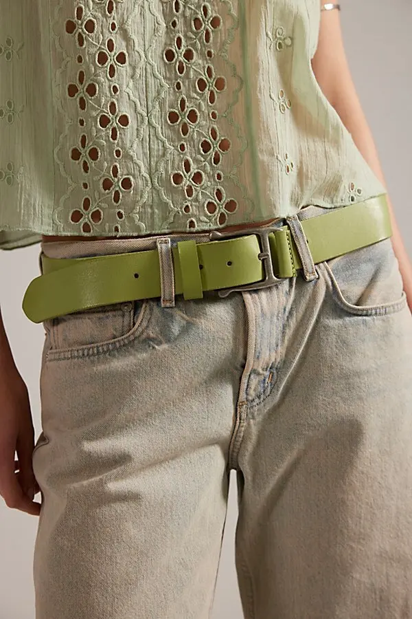 Free People Carraway Leather Belt - Shamrock Shake
