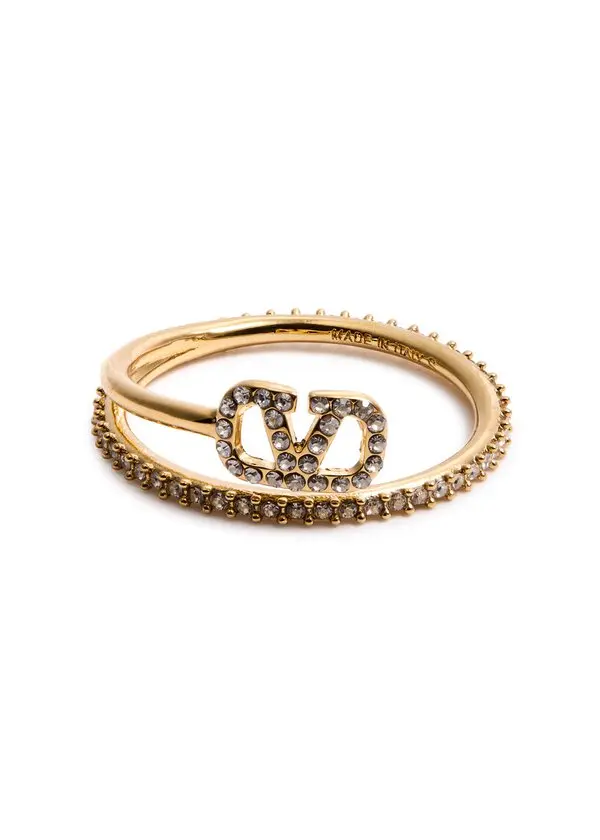 Valentino Garavani Vlogo Crystal-embellished Ring - Gold