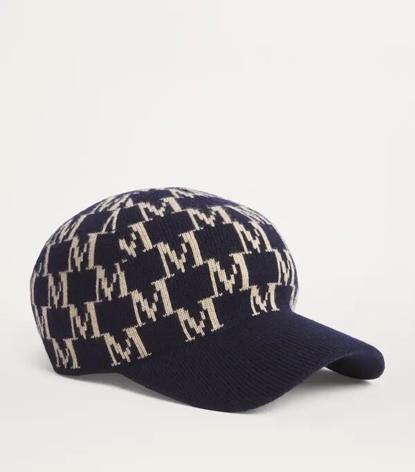 Max Mara Cashmere Monogram Cap In Blue - 20% Off | Editorialist