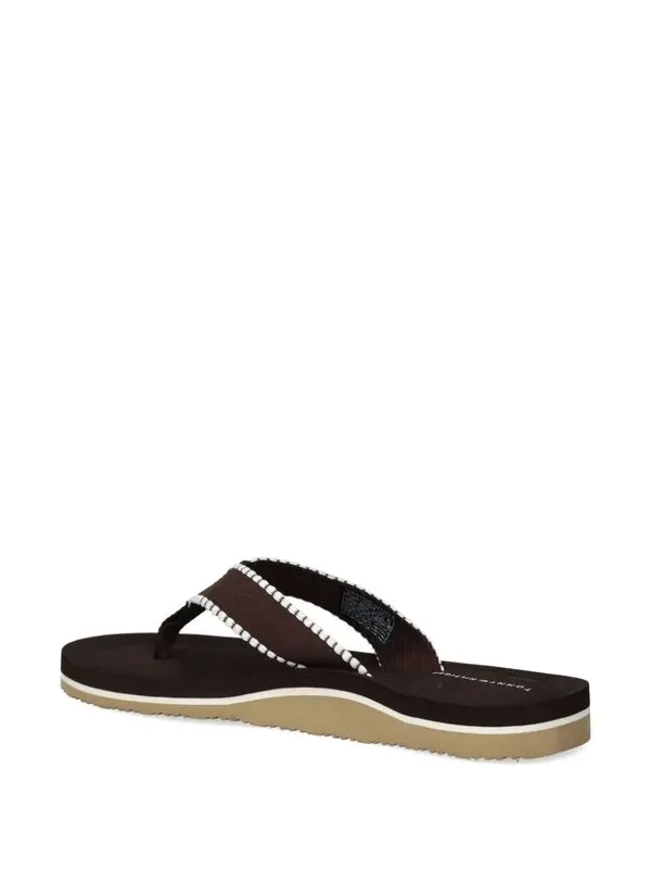 Tommy Hilfiger Webbing Logo-print Flip-flops - Brown