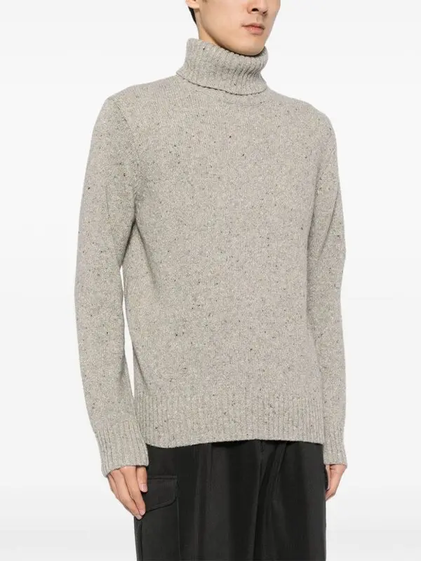 Universal Works Roll Neck Tweed Jumper - Grey