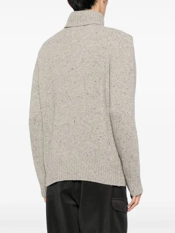 Universal Works Roll Neck Tweed Jumper - Grey