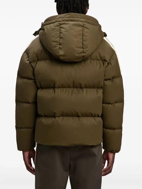 Palm Angels Monogram Down Hooded Jacket - Green