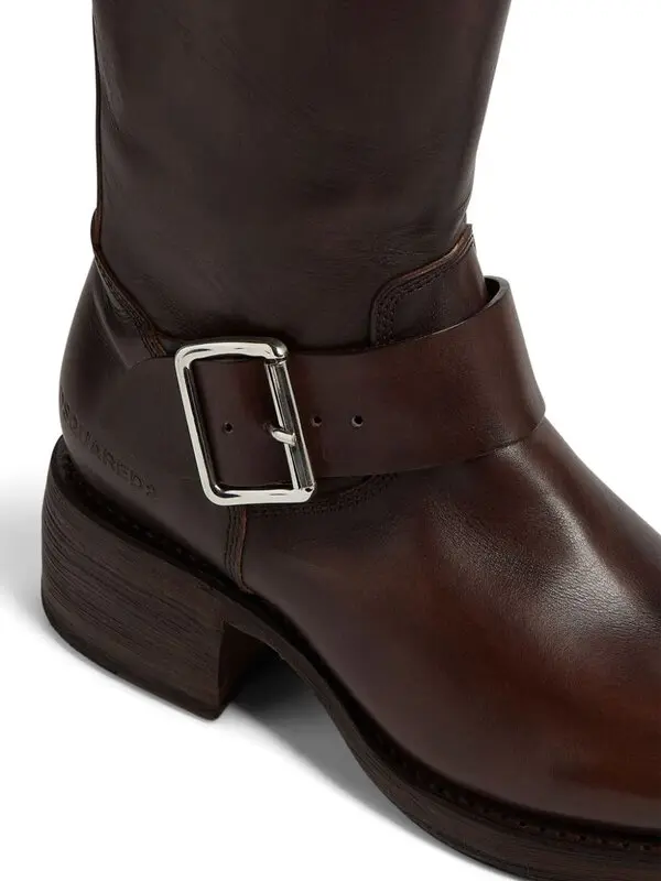 Dsquared2 Logo-debossed Leather Boots - Brown
