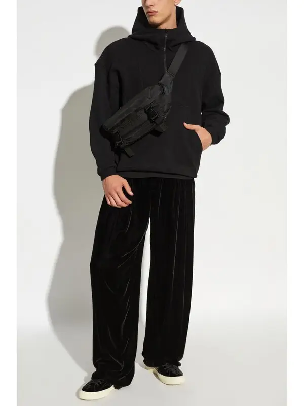 Saint Laurent Half-zip Hoodie With Embroidered Logo