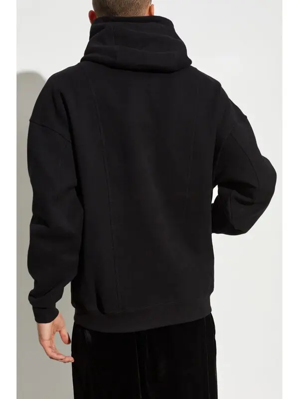Saint Laurent Half-zip Hoodie With Embroidered Logo