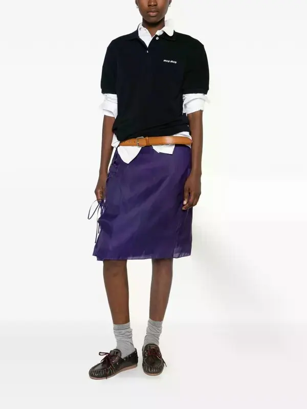 Miu Miu Cotton Piqué Polo Shirt - Blue