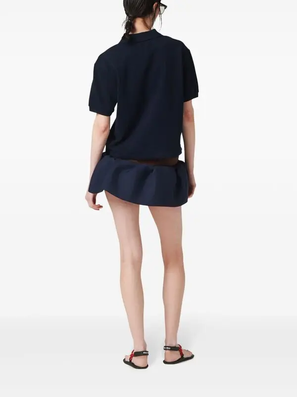 Miu Miu Cotton Piqué Polo Shirt - Blue