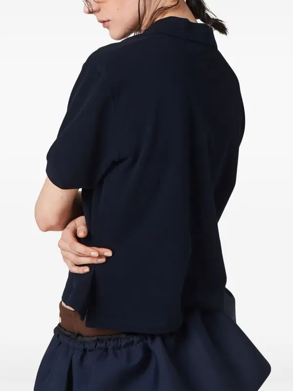 Miu Miu Cotton Piqué Polo Shirt - Blue