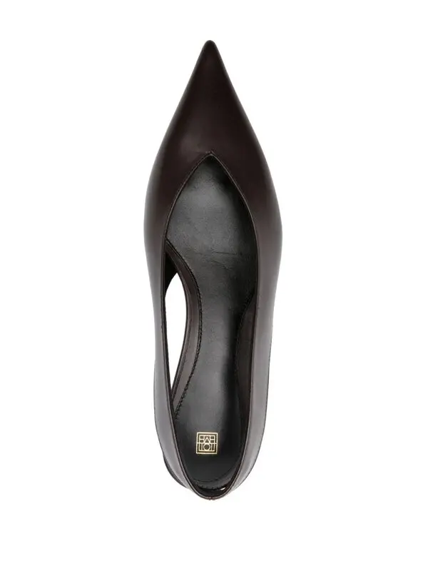 TOTEME 40mm The Wedge-heel Slingback Pumps - Brown