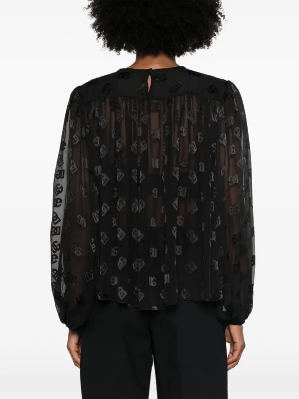 Dolce & Gabbana Monogram-dévoré Blouse