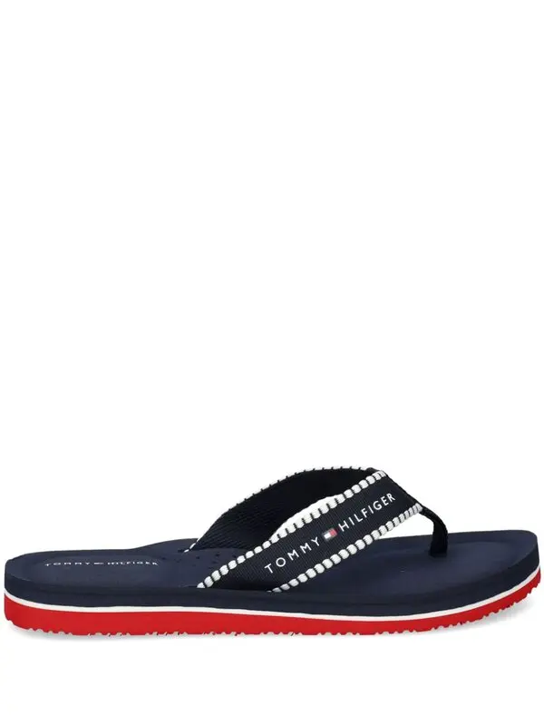 Tommy Hilfiger Logo-print Webbing Flip-flops - Blue