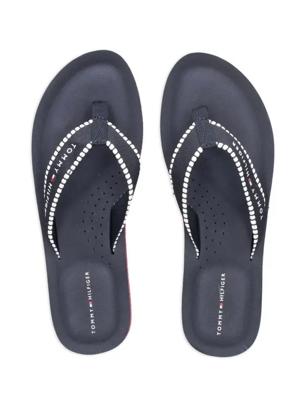Tommy Hilfiger Logo-print Webbing Flip-flops - Blue