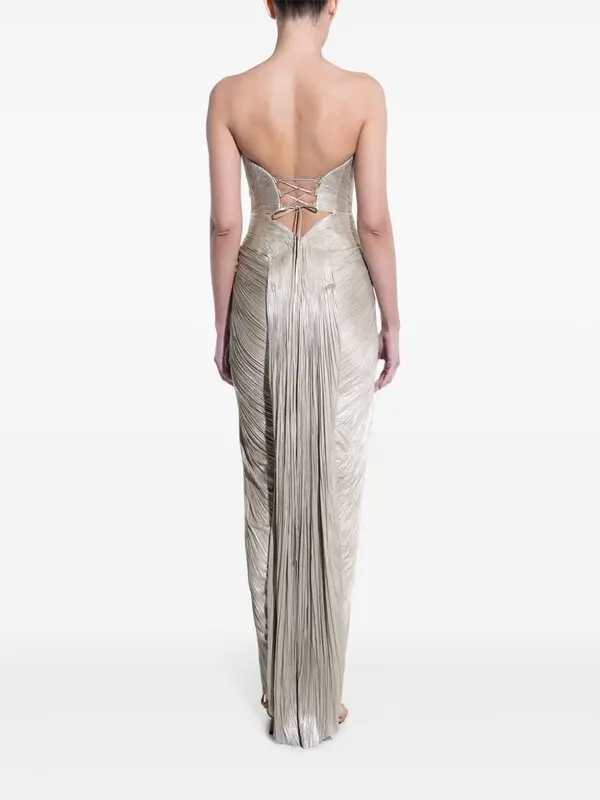 MARIA LUCIA HOHAN Bustier Front-slit Gown