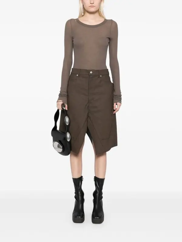 Rick Owens Slivered Knee-length Skirt - Brown