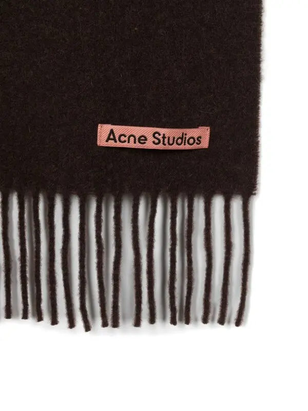 Acne Studios Logo-patch Scarf - Brown