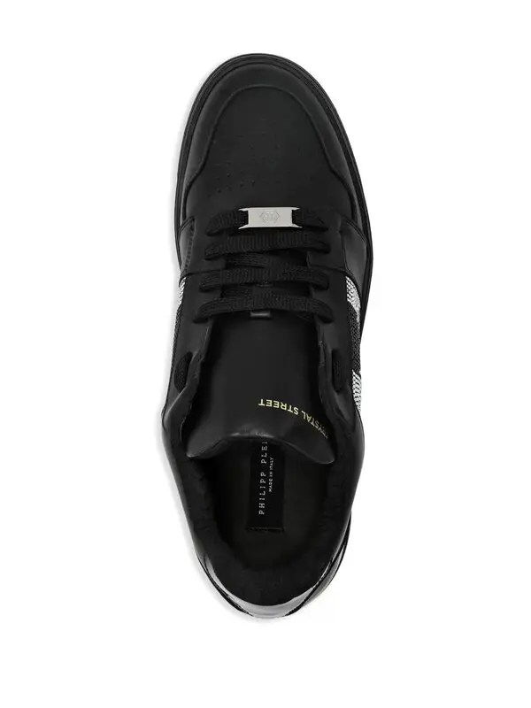 Philipp Plein Crystal Lo-top Leather Sneakers