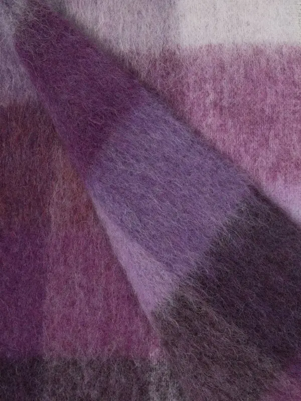 Acne Studios Logo-patch Checked Scarf - Purple
