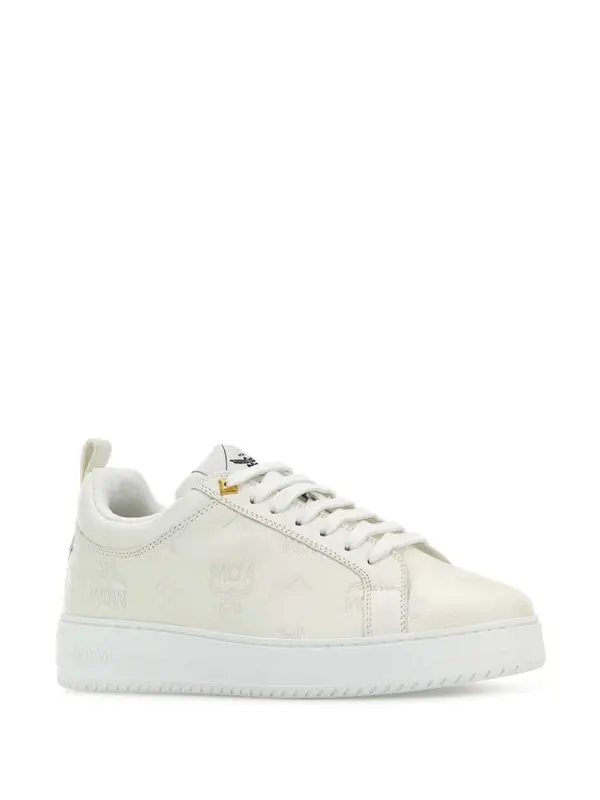 Mcm Logo-debossed Leather Sneakers