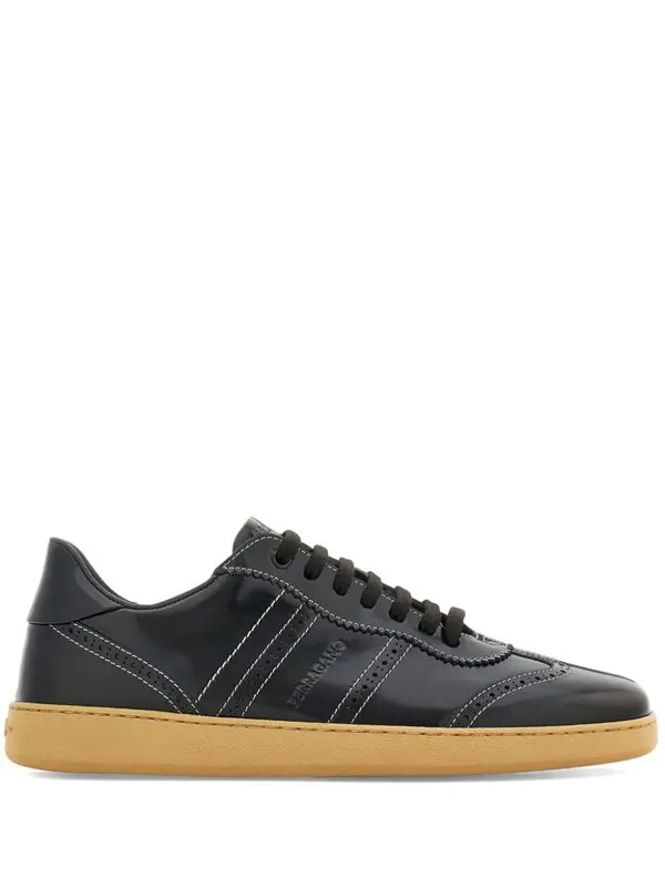 FERRAGAMO Logo-debossed Leather Sneakers